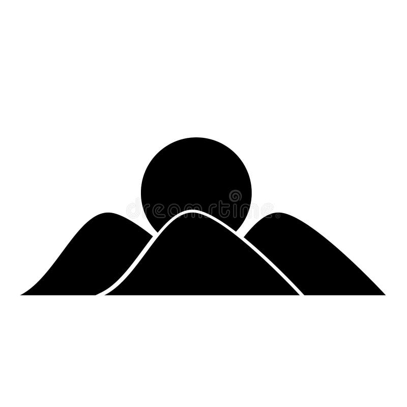 Het Grote Pictogram Van De Bergtekening Vector Illustratie ...