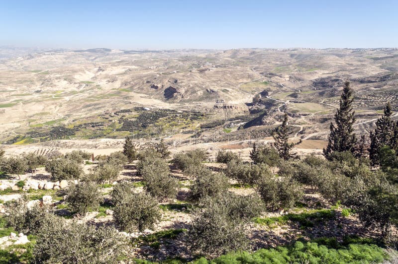 Berg Nebo in Jordanien stockbild. Bild von berg, heilig - 54104393