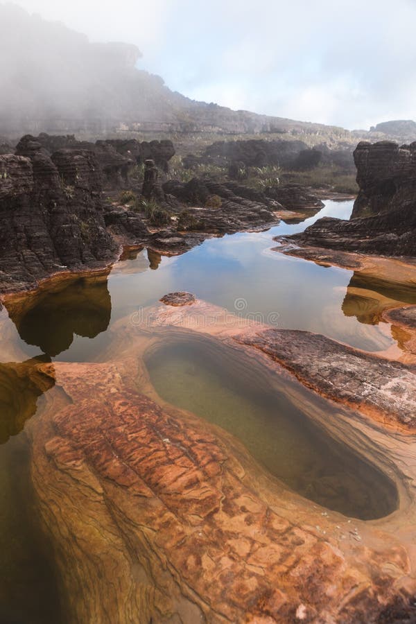 Berg Roraima-Jacuzzi Venezuela Stockbild - Bild von trekking, klippe ...