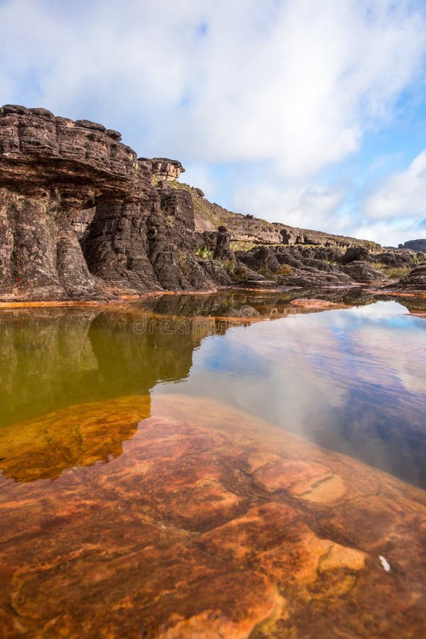 Berg Roraima-Jacuzzi Venezuela Stockbild - Bild von betrieb ...