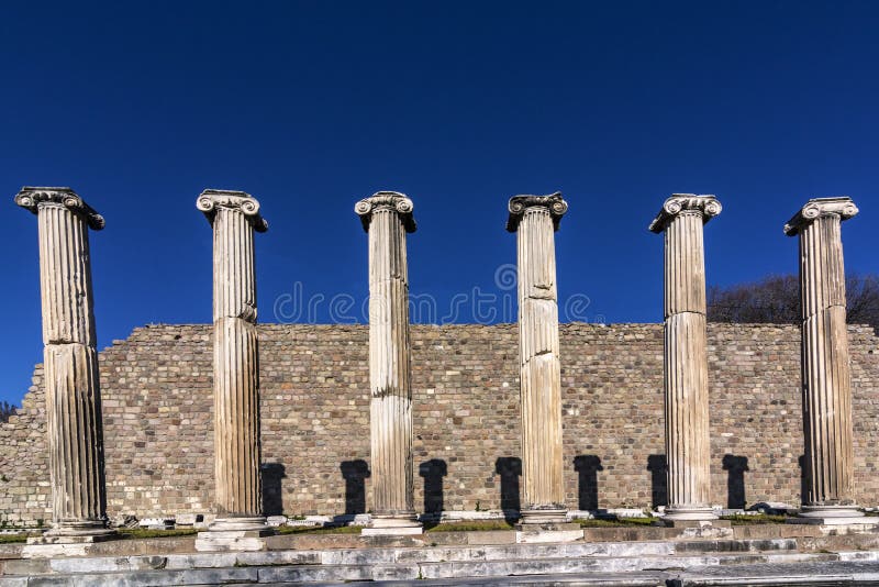 Bergama ancient city stock photo. Image of blue, pergamon - 94245540