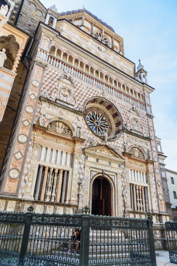 Facade of Cappella Colleoni in Bergamo. Italy Stock Image - Image of ...