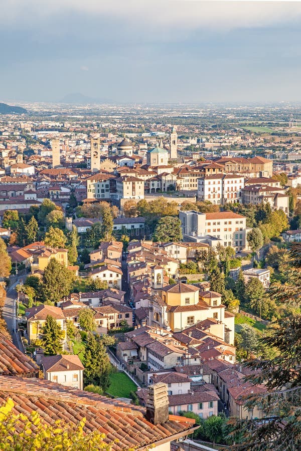 Bergamo in Italy stock photo. Image of panoramic, alta - 227827788