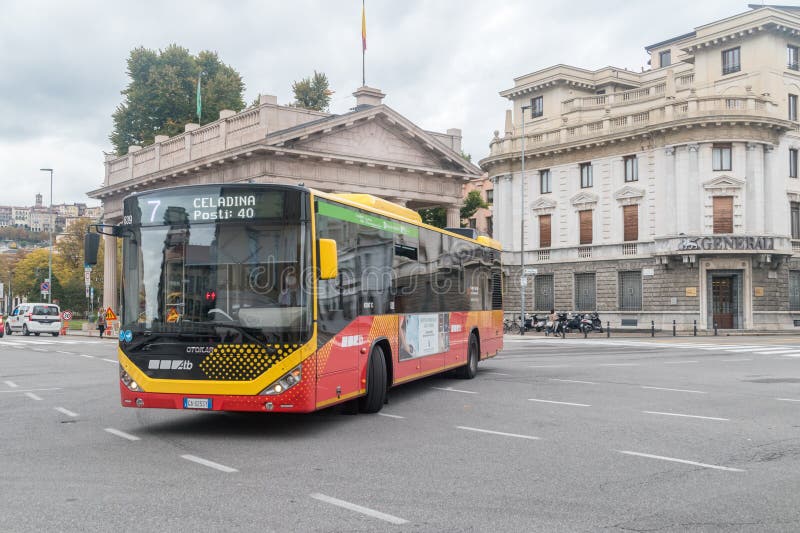 Bus of Public Transport in Bergamo Editorial Stock Photo - Image of ...