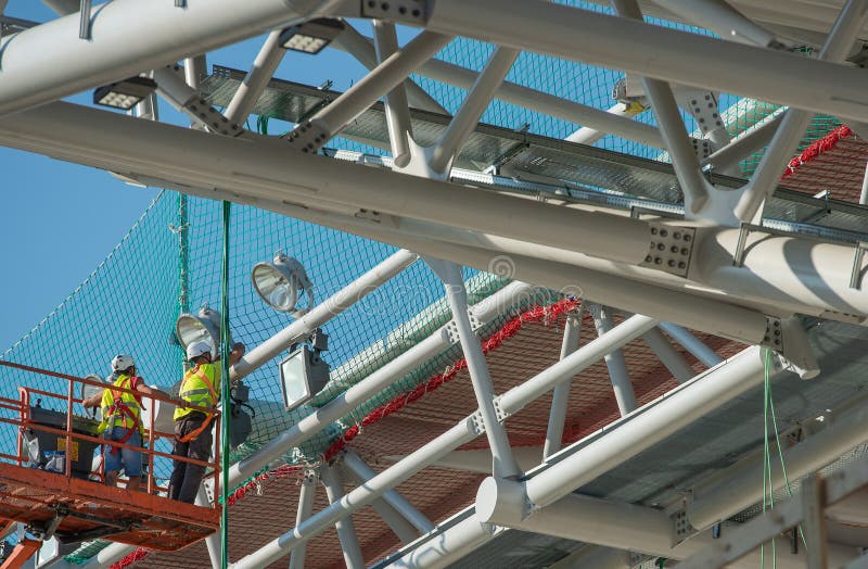 Platform for Working at Height Editorial Stock Image - Image of ...