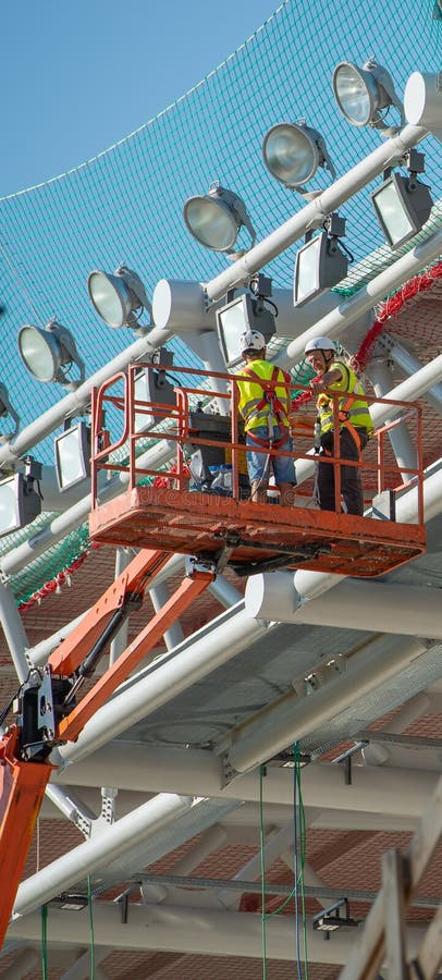 Platform for Working at Height Editorial Stock Photo - Image of aerial ...