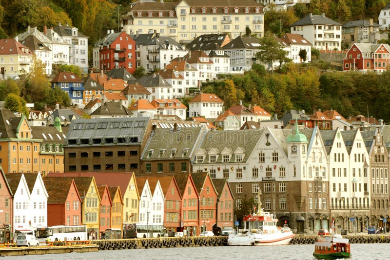 Scenery of Bryggen in Bergen, Norway Stock Photo - Image of city ...