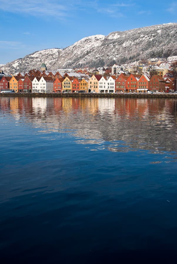 Bergen city in Norway stock image. Image of night, bergen - 22455413
