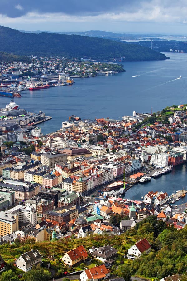 Bergen city in Norway stock image. Image of night, bergen - 22455413