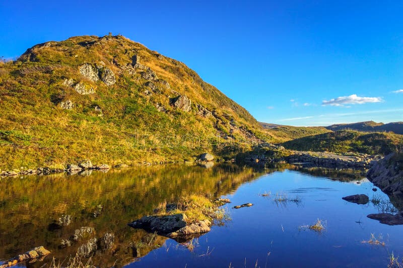 Mountain Landscape in Bergen, Norway Stock Image - Image of sunset ...