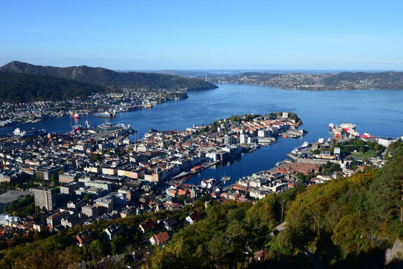 Bergen on a Sunny Day stock image. Image of lucky, harbor - 38862075
