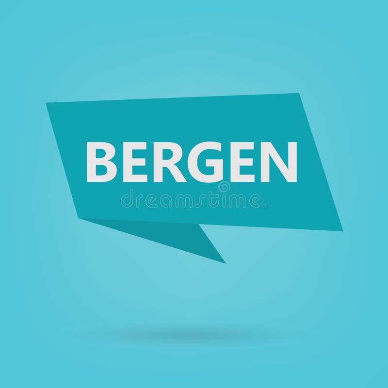 Bergen word on a sticker stock vector. Illustration of europe - 134103678