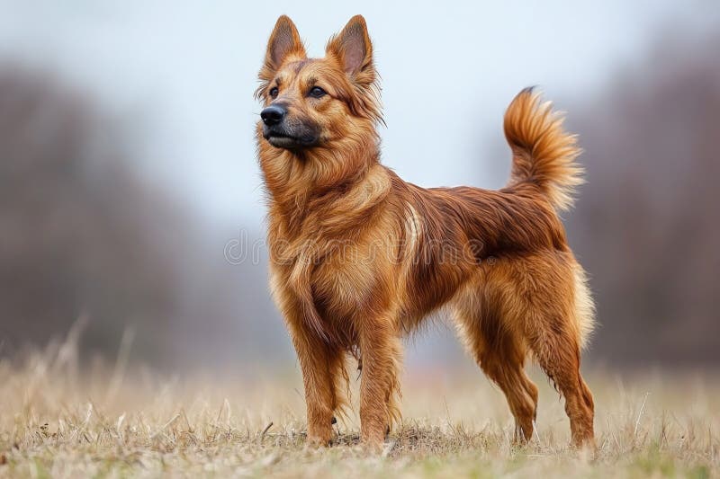 A Berger Picard Dog Standing in a Field, Rugged and Alert, Natural ...