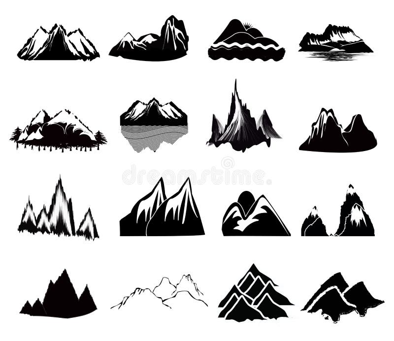 Bergiconen vector illustratie. Illustration of samenvatting - 43330490