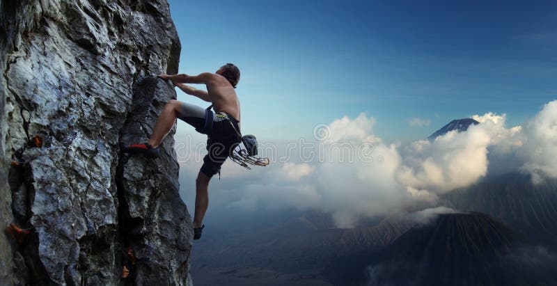 Bergsteiger stockbild. Bild von athletisch, athlet, bemühung - 46282621