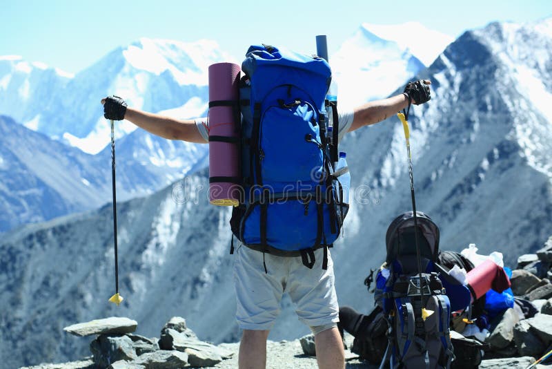 Bergsteiger stockbild. Bild von gewandert, glücklich, leute - 6424001