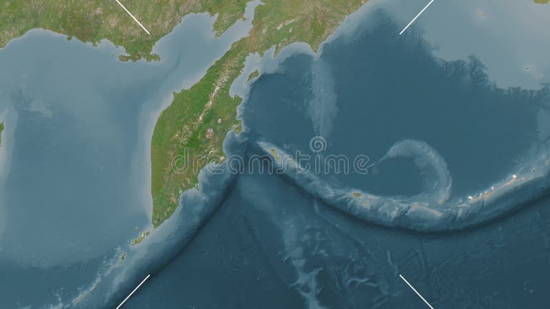 Bering Island in the Bering Sea. Satellite Map. Slide Stock Video - Video of science, pacific ...