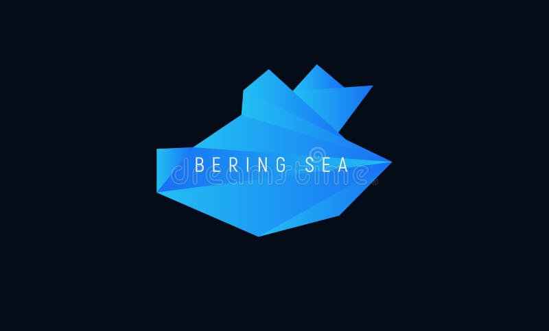 The Bering Sea, Paper Origami Shape, Geographic Map, Low Poly Graphic ...