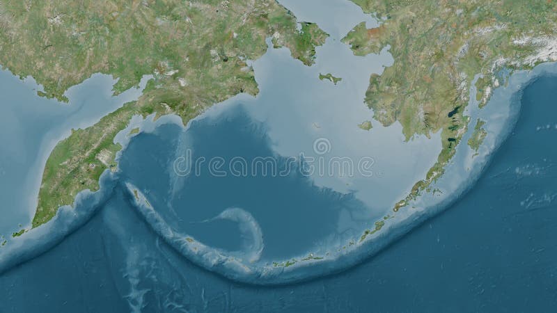 Bering Sea. Bounding Box. Satellite Map Stock Illustration ...