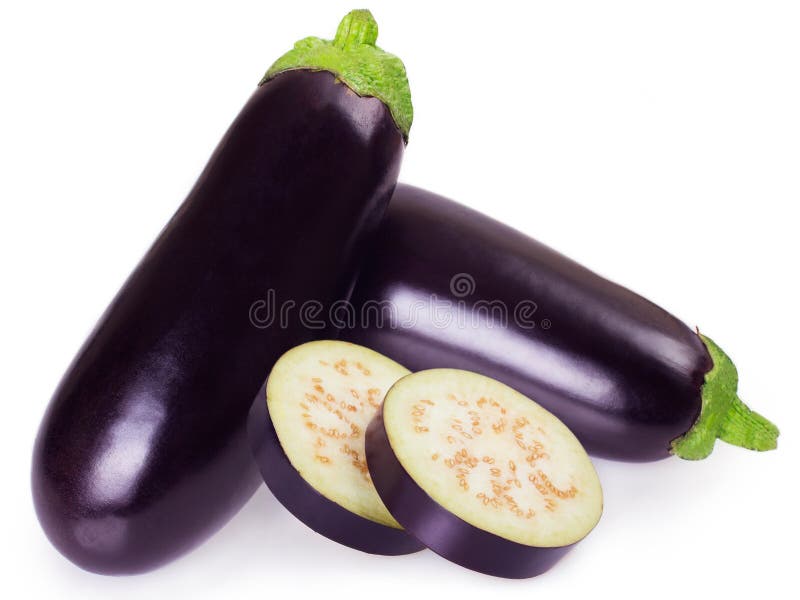 Beringela Fresca No Fundo Branco Foto de Stock - Imagem de beringela ...