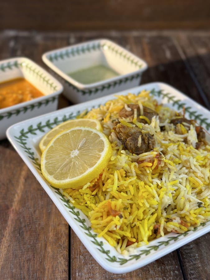 Beriyani Rice or Mandy Rice with Lamb and Lemon Stock Image - Image of ...