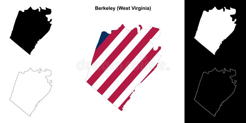 Berkeley outline map stock vector. Illustration of virginia - 324289573