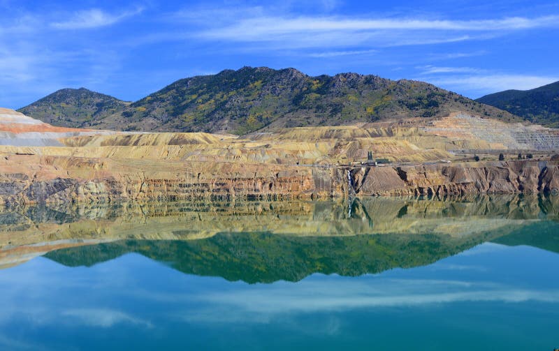 Berkeley Pit is a Open Pit Copper Mine with Colorful Water Stock Image ...