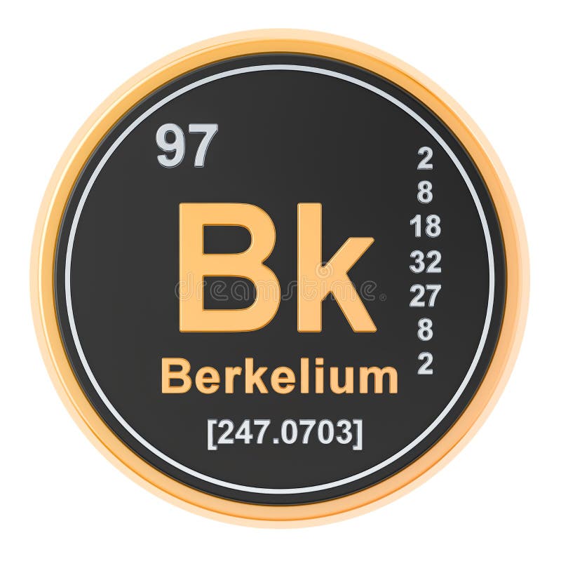 Berkelium Chemical Element. Stock Illustration - Illustration of mass ...