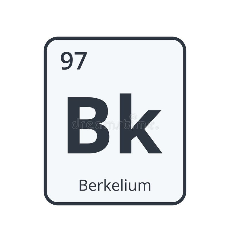 Berkelium Chemical Symbol. stock vector. Illustration of scientific ...