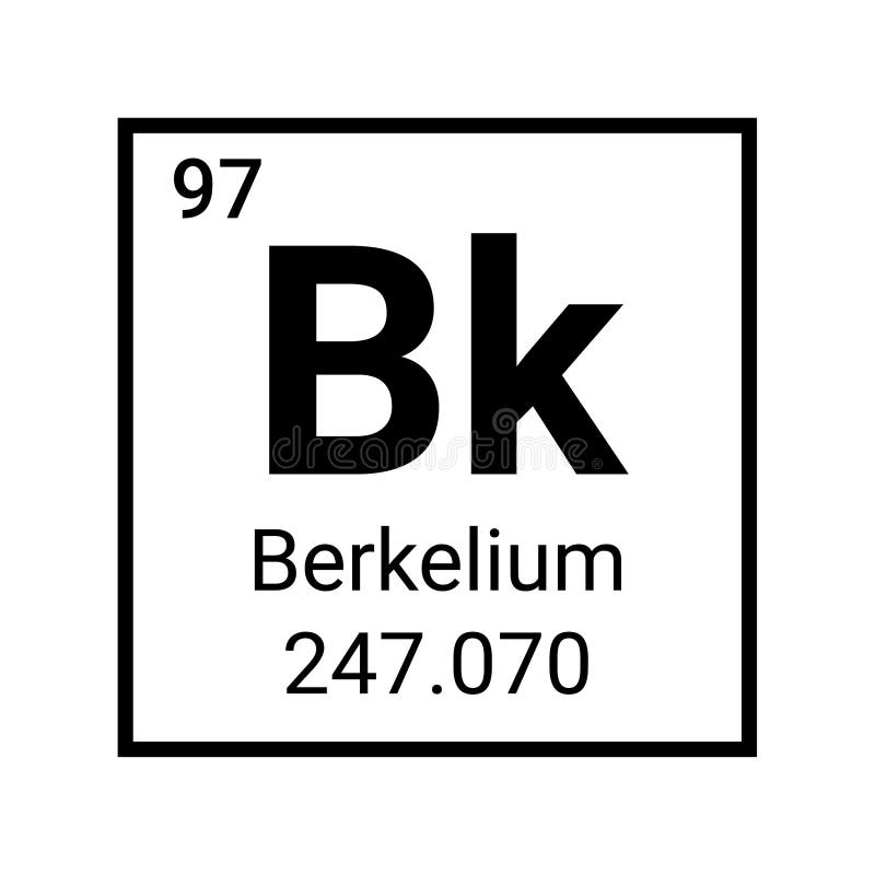 Berkelium Periodic Table Element Science Symbol Atomic Icon Sign. Stock ...
