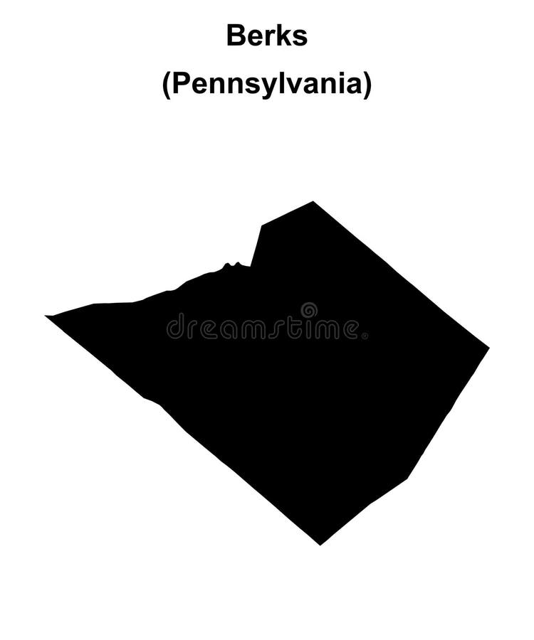 Berks outline map stock vector. Illustration of pennsylvania - 361754646