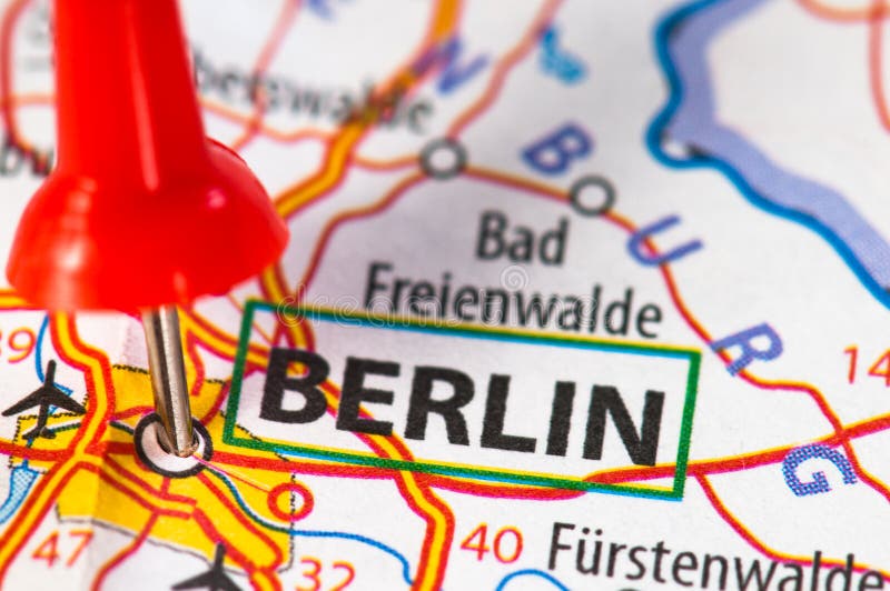 Berlim em um mapa foto de stock. Imagem de destino, lugar - 22139610