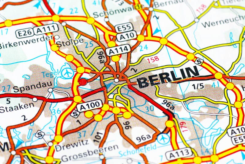Berlim em um mapa foto de stock. Imagem de capital, marco - 52623970