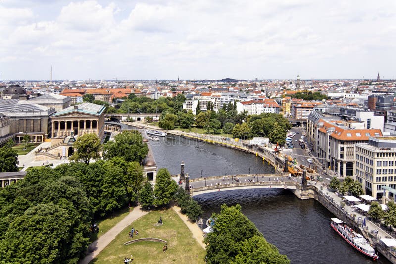 Birds eye view of Berlin stock photo. Image of canal - 15386036