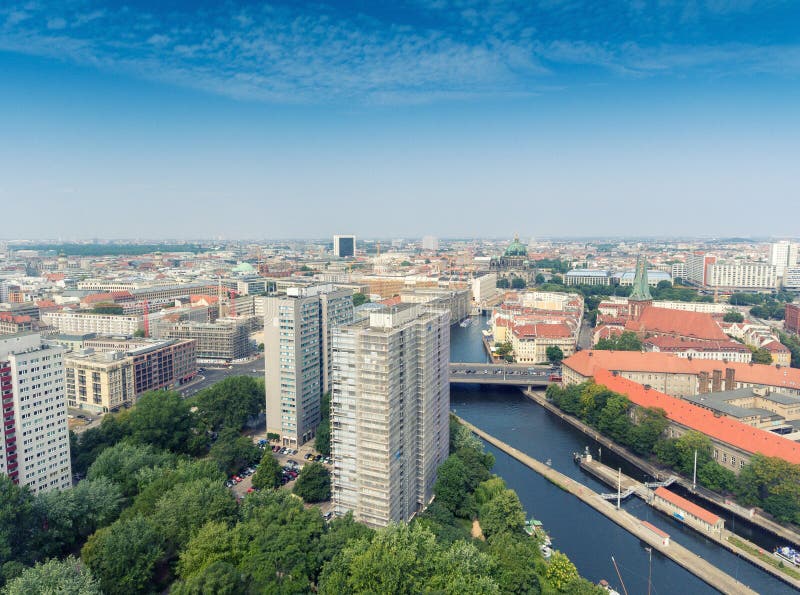 Berlin aerial view stock image. Image of attractions - 61876057