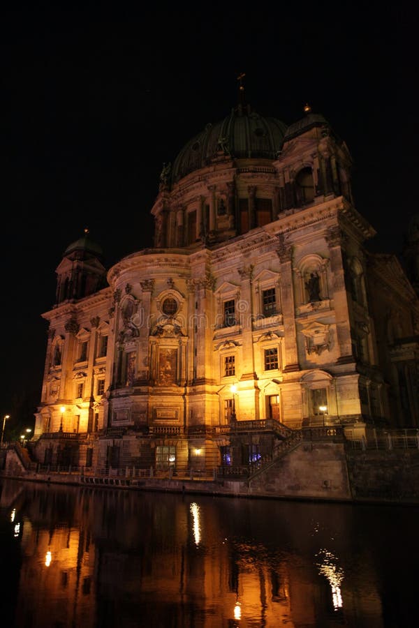 Berlin, a Beautiful Building in the Night Stock Image - Image of night ...