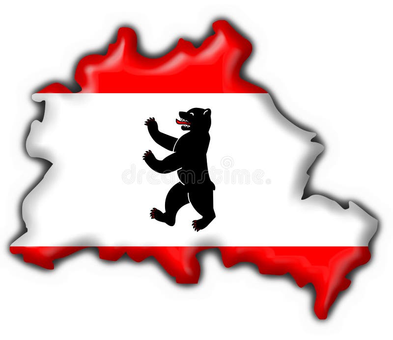 Berlin Button Flag Map Shape Stock Illustration - Illustration of ...