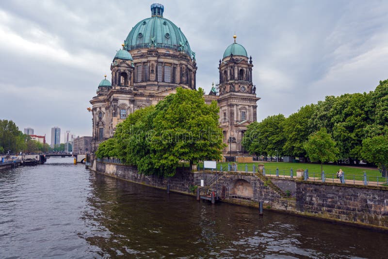 Berlin Cathedral and Rhein River, Germany Stock Photo - Image of house ...
