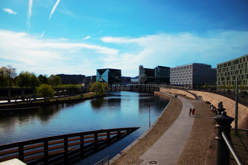 Berlin Center with the View of the Cube Stock Image - Image of mirror ...