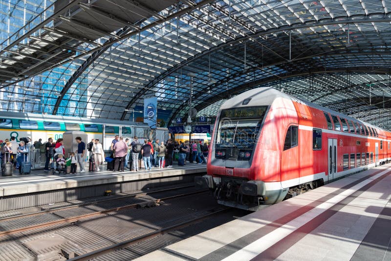 Berlin Central Station Train Editorial Stock Photo - Image of station ...