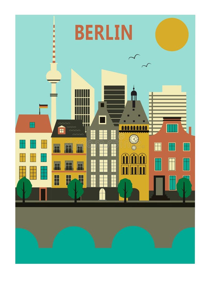 Berlin city. stock vector. Illustration of residential - 30041487