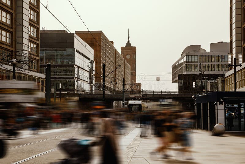 Berlin City Life. People Crowd at Alexanderplatz Stock Image - Image of ...