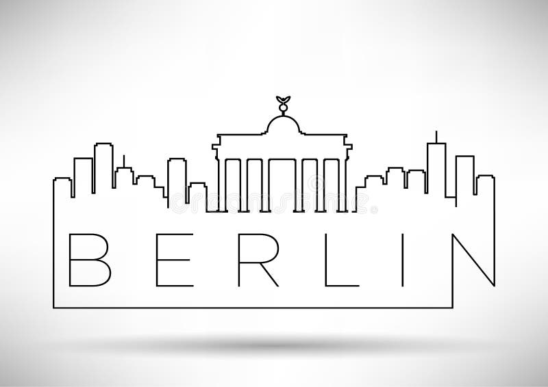 Berlin City Line Silhouette Typographic Design Stock Vector ...