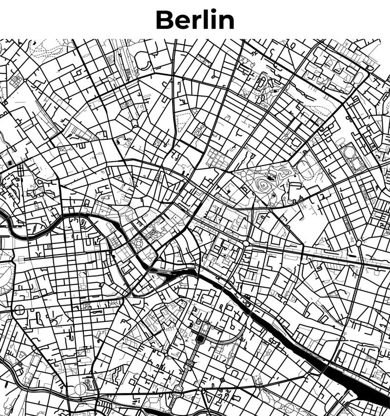 Berlin City Map, Cartography Map, Street Layout Map Stock Vector ...