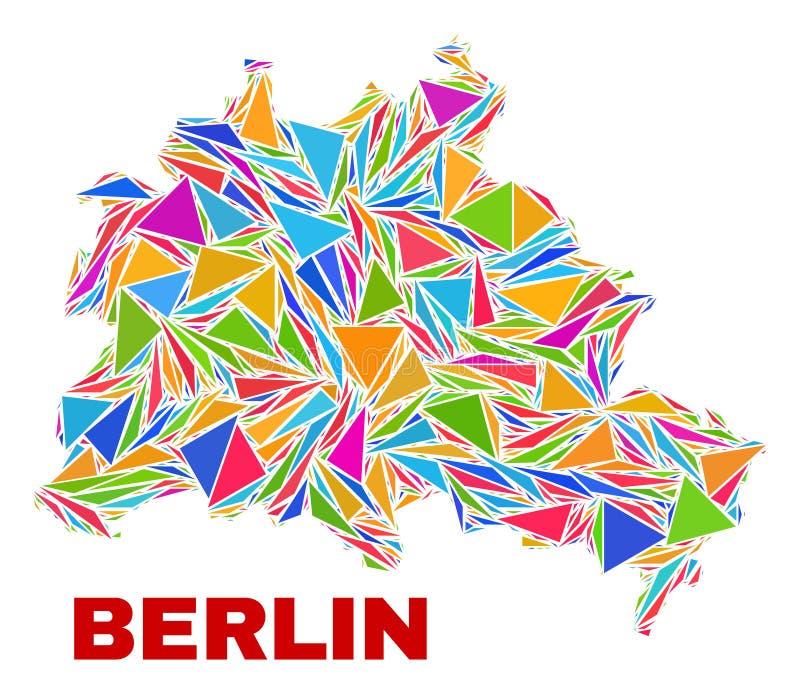 Berlin City Map - Mosaic of Color Triangles Stock Vector - Illustration ...