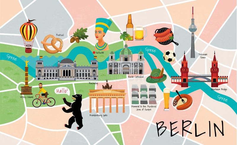Berlin City Map. Vector Illustration Stock Vector - Illustration of ...
