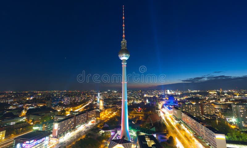Berlin Skyline Winter City Panorama with Snow and Blue Sky Stock Image ...