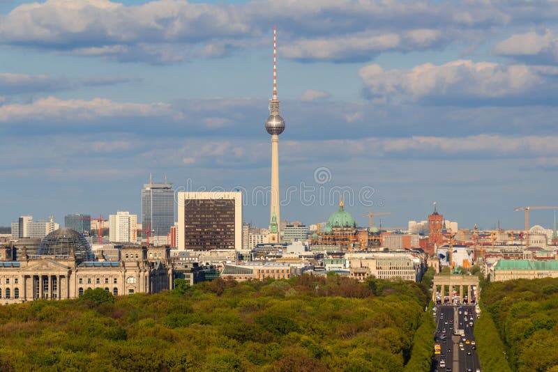 Berlin City Skyline - Berlin Skyline Stock Image - Image of tower ...