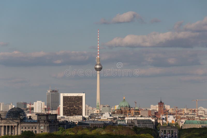Berlin City Skyline - Berlin Skyline Editorial Stock Photo - Image of ...