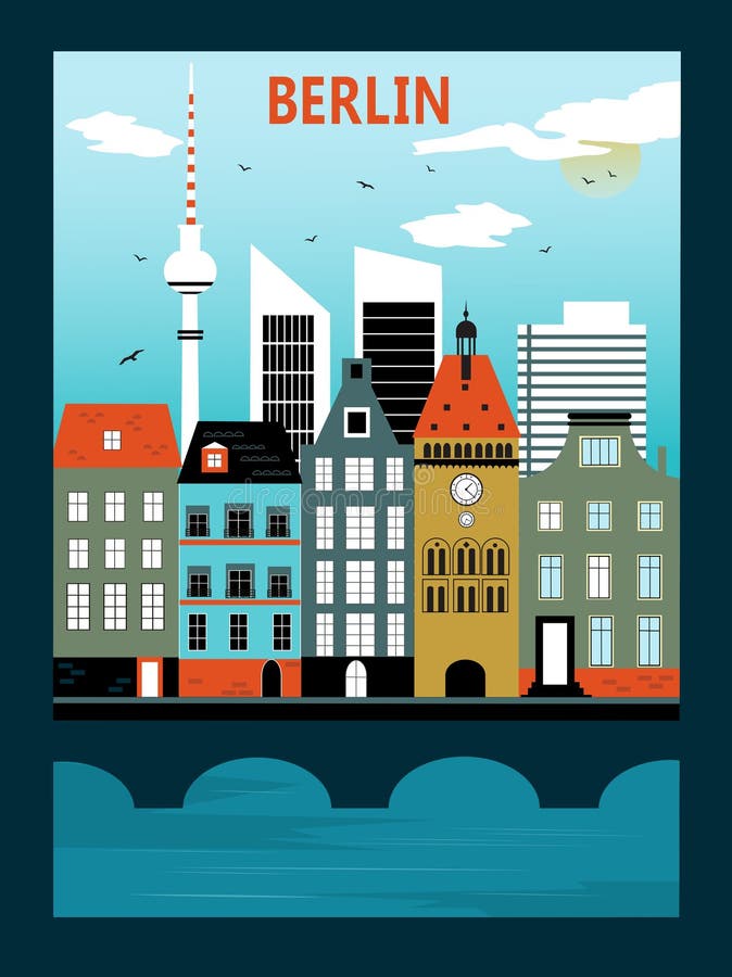 Berlin city. stock vector. Illustration of capital, office - 29917681